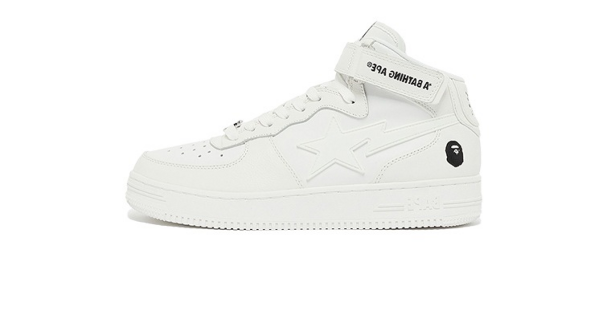 A Bathing Ape Bape Sta Mid Triple White 001FWH702003IWHT | Dead Stock